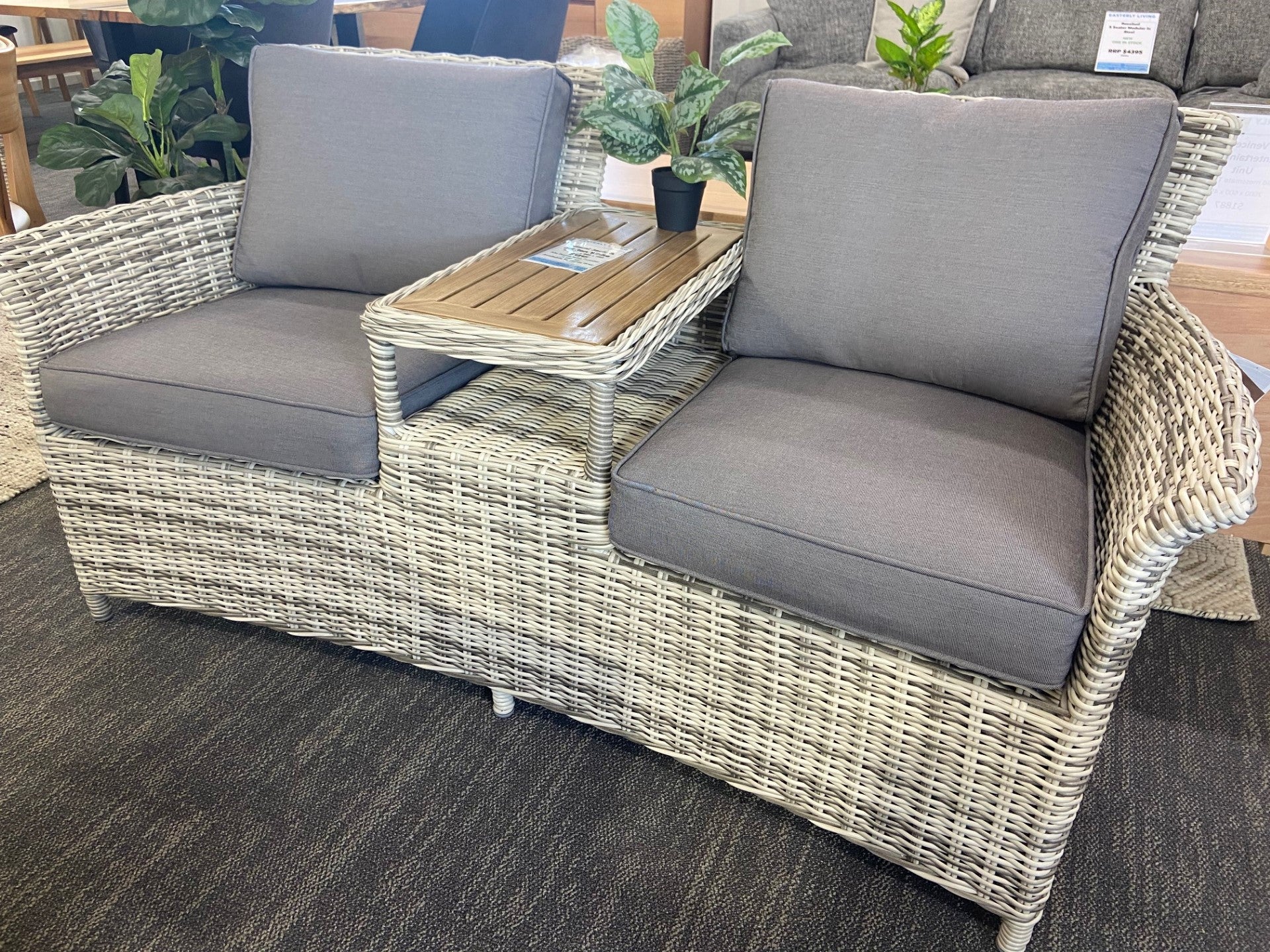 Wicker jack and jill seat store