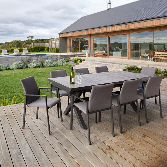 Memphis Extension Outdoor Dining Table - Charcoal – Easterly